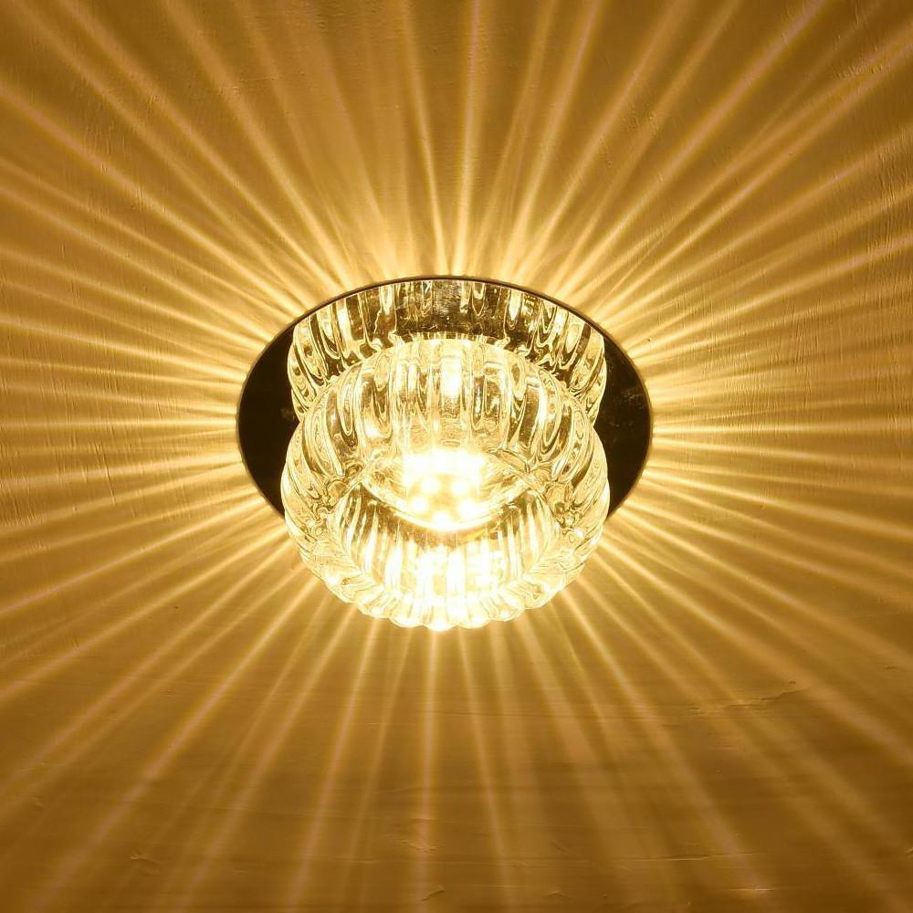 Modern Geometric Crystal Flush Mount Ceiling Light for Bedroom and Ent ...