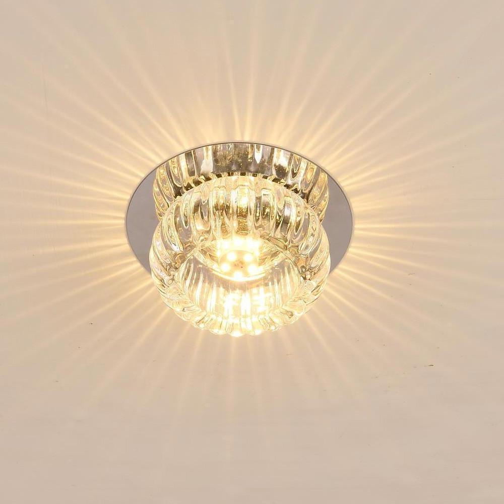 Modern Geometric Crystal Flush Mount Ceiling Light for Bedroom and Ent ...